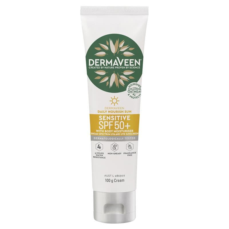 Shop DermaVeen Sensitive Sunscreen SPF50+ Moisturising UVB+UVA 100g