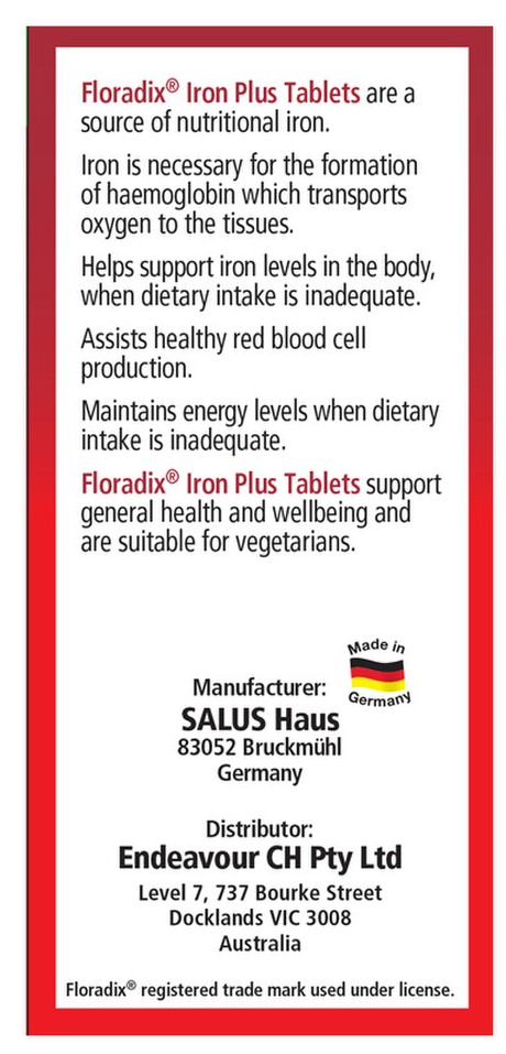 Shop Floradix Iron Plus Tablets 84 Pack