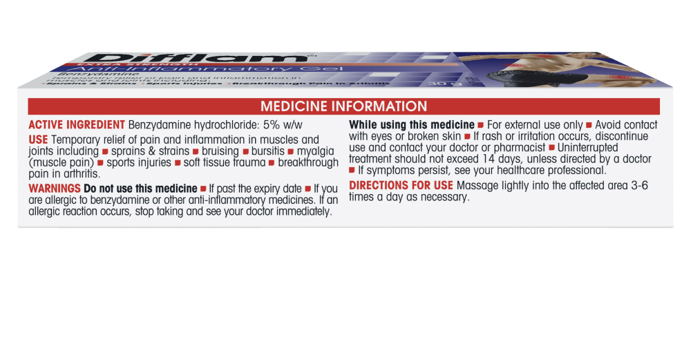 Shop Difflam Extra Strength Anti-Inflammatory Gel 30g