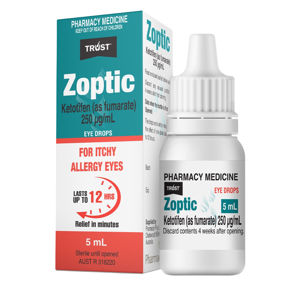 Trust Zoptic Eye Drops 5ml | Itchy Allergy Relief | The Pharmacy Network