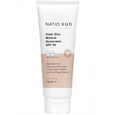 Natio Clear Zinc Mineral Sunscreen SPF 50 100g - The Pharmacy Network
