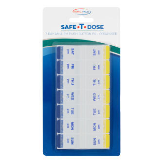Shop Surgipack Safe-T-Dose 7 Day AM/PM Pill Push Button Pill Organiser