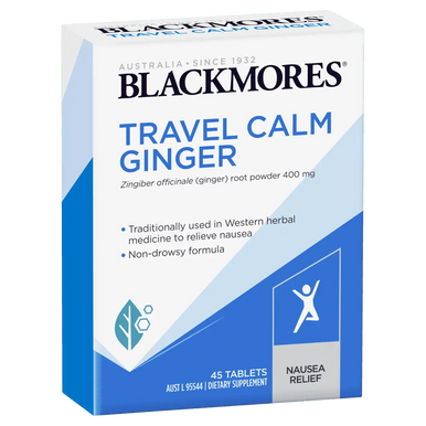 Shop Blackmores Travel Calm Ginger 45 Tablets