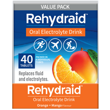 Shop Rehydraid Electrolyte Effervescent Tablets Orange and Mango Single ...