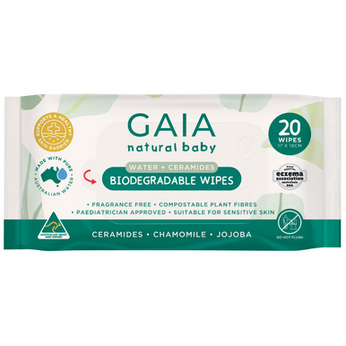 Shop Gaia Natural Baby Biodegradable Baby Wipes 20 Pack Fragrance Free