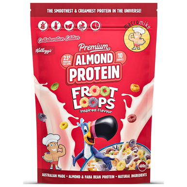Explore the Full Range Macro Mike Kellogg's Almond Protein Froot Loops 400g
