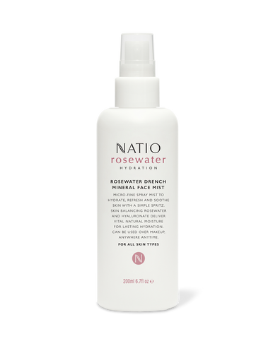 Shop Rosewater Hydration Drench Mineral Face Mist 200ml by Natio