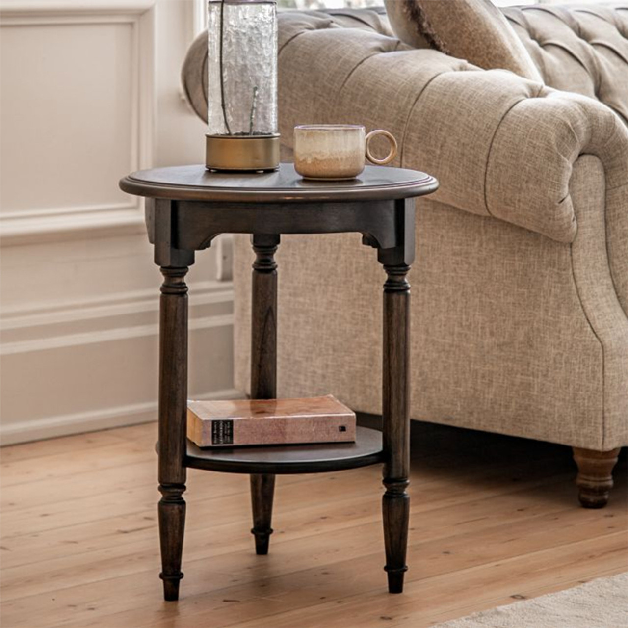 Traditional Dark Brown Side Table