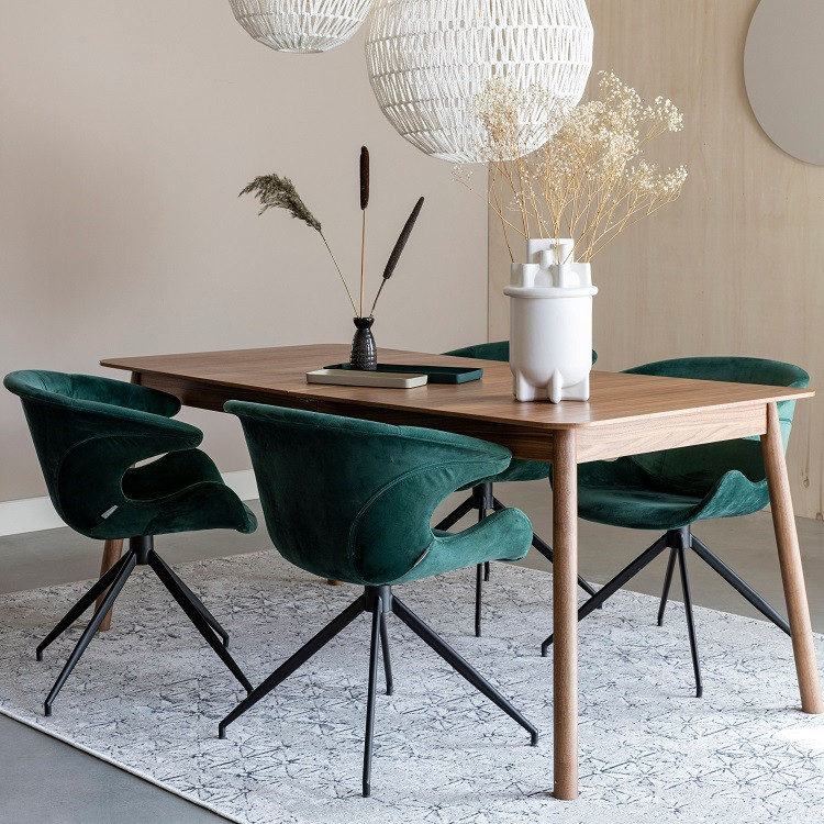 Walnut Extending Dining Table 120/162 cm - Glimps