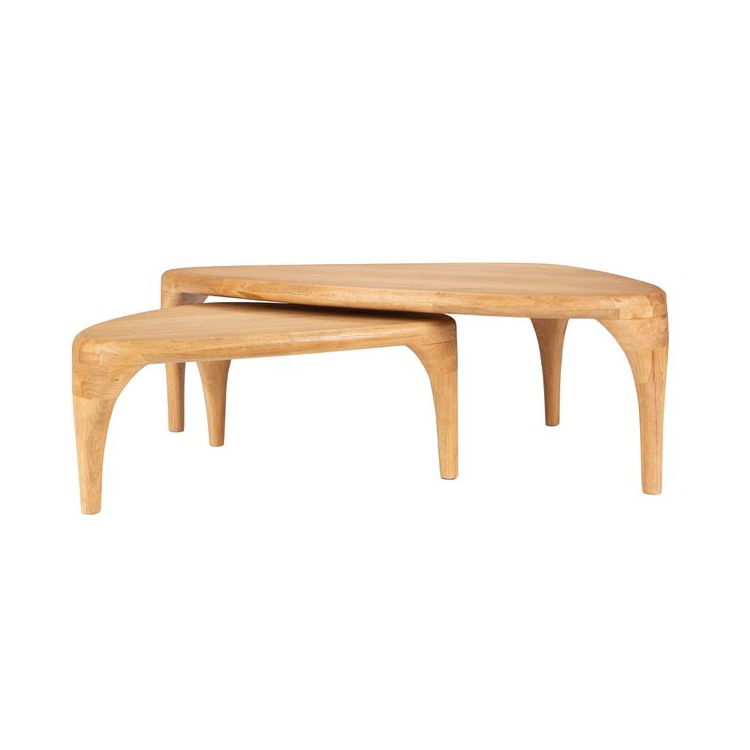 Mid Century Coffee Table Set of Two in Oak – Isla | 4 Living
