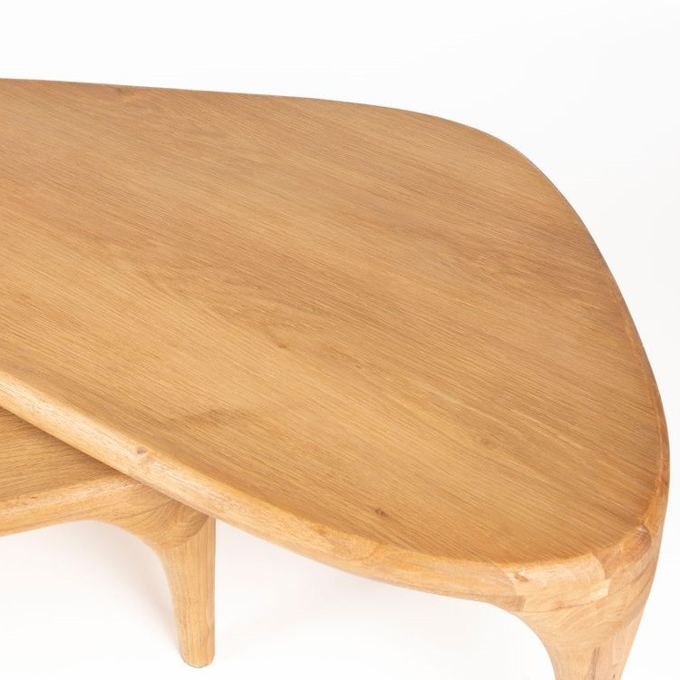 Mid Century Coffee Table Set of Two in Oak – Isla | 4 Living