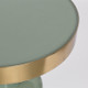 Green High Gloss & Gold Round Side Table - Glam