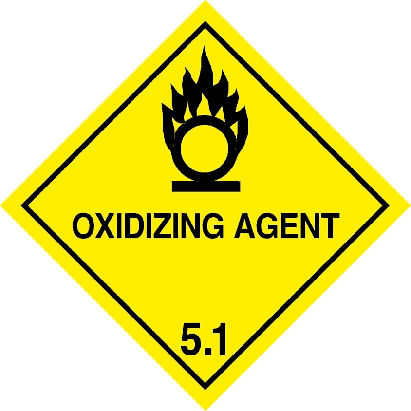 Oxidizer 5.1 Placard | Oxidizing Agent Label - BseenBsafe