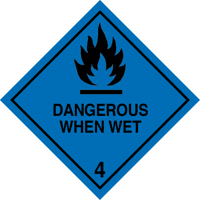 Class 4.3 Placard | Dangerous When Wet Label - BseenBsafe
