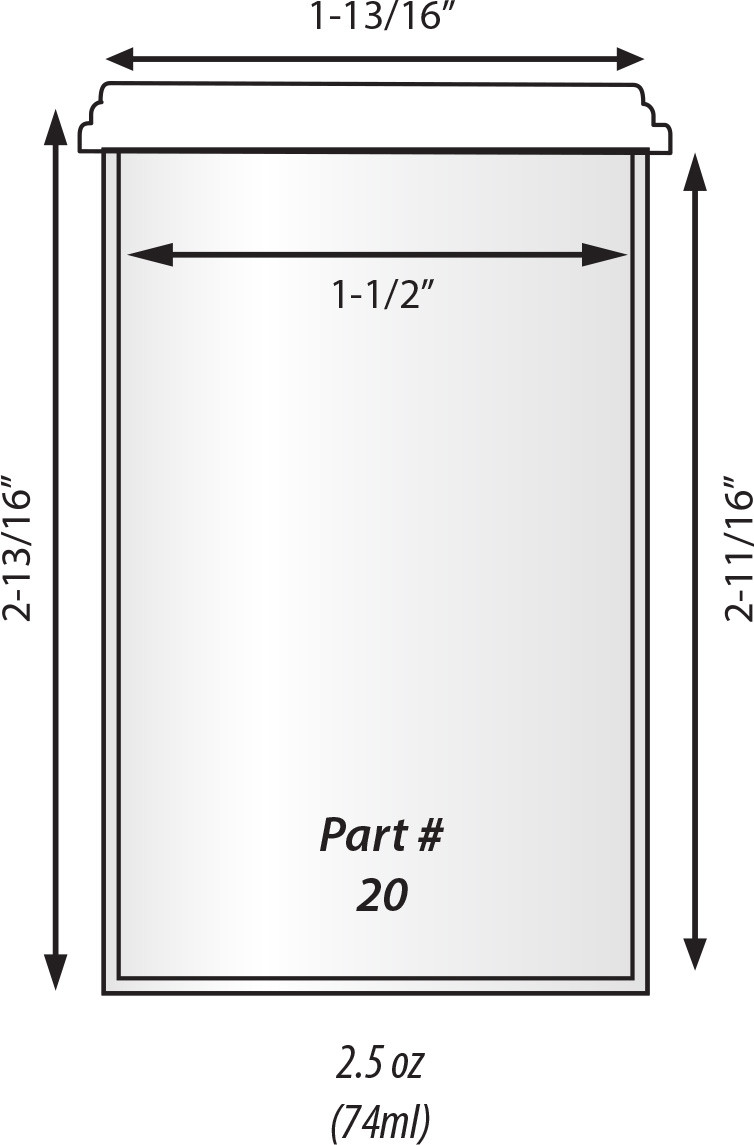 20 Dram Clear Plastic Vial (2.50 oz.) | Thornton Plastics