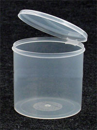 Plastic Round Hinged Lid Containers Clear, White, Black, 1/6 - 11 oz