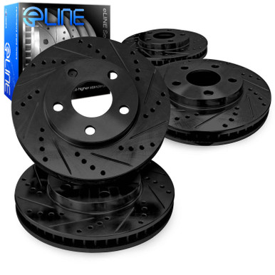 C5 Corvette eLINE Drilled & Slotted Rotors - BLACK