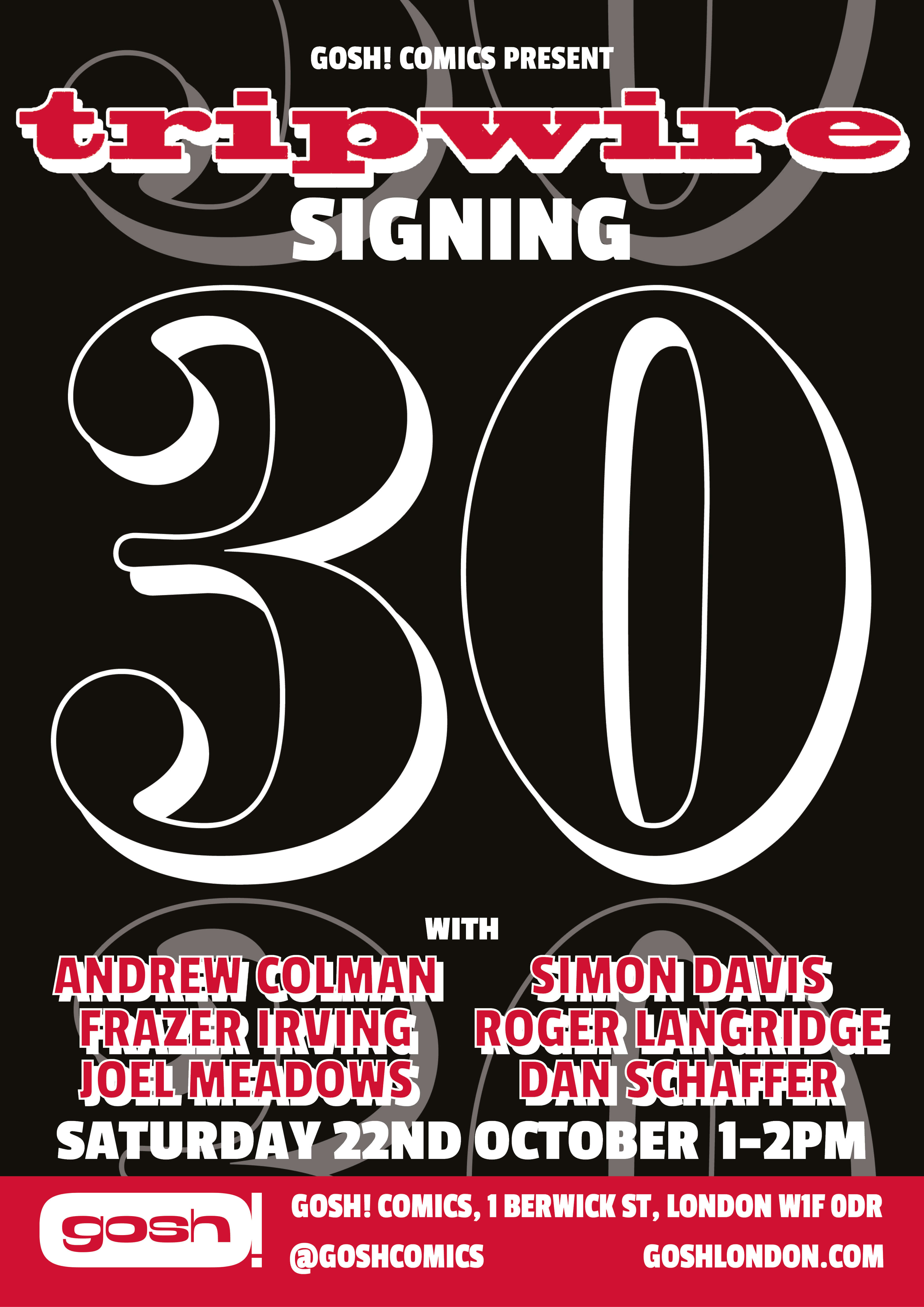 Tripwire 30th Anniversary Signing With Andrew Colman, Simon Davis ...