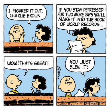 SNOOPY STAY DEPRESSED CARD - Gosh! Comics