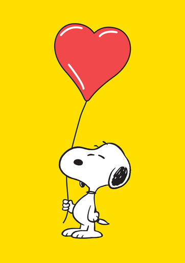 SNOOPY HEART BALLOON CARD - Gosh! Comics