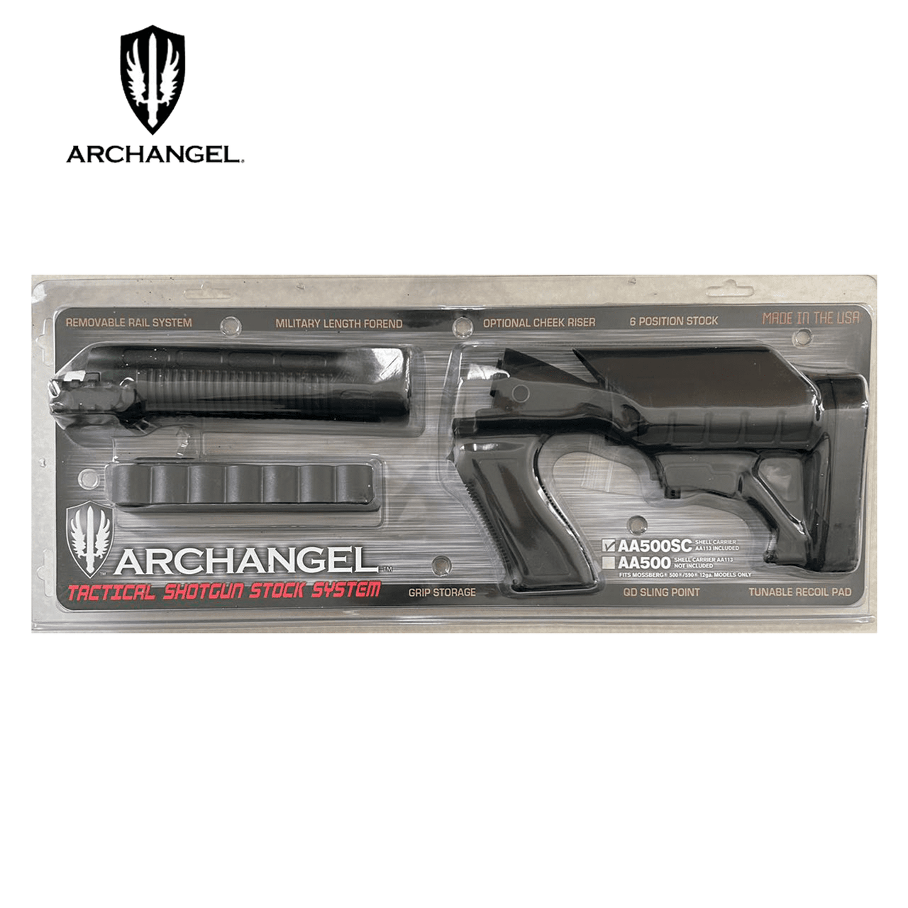 Archangel Tactical Stock System for Mossberg 500/590 with Shell Carrier ...