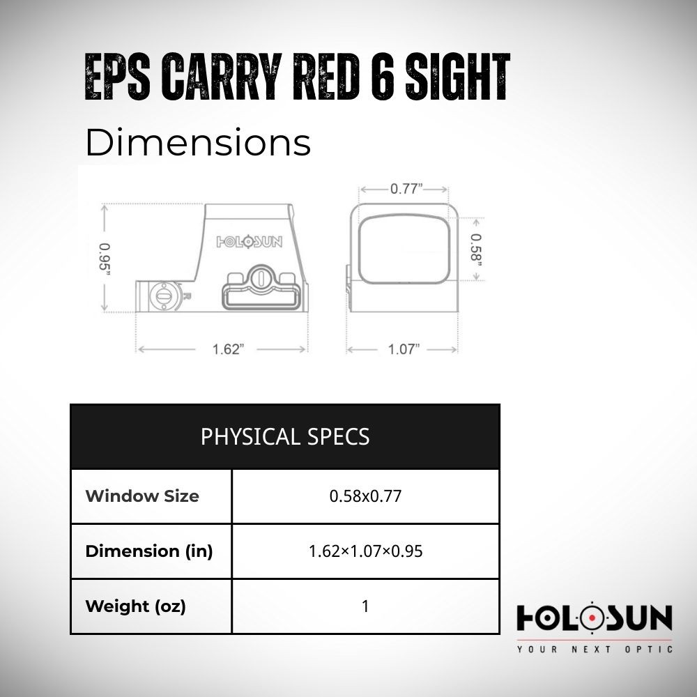 Holosun EPS Carry Red 6 Reflex Sight – Compact and Reliable Optic for ...