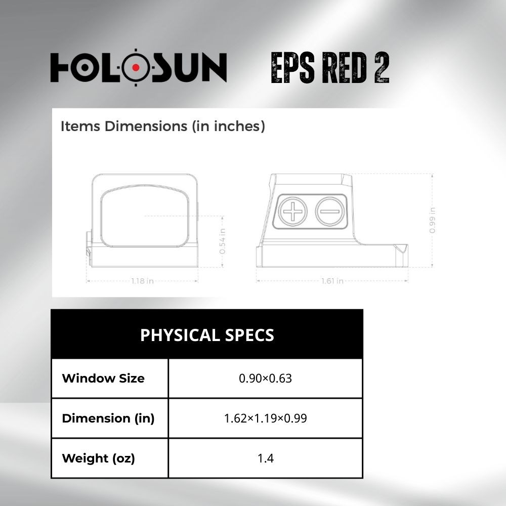Holosun EPS Red 2 Reflex Sight – Reliable Red Dot for Personal Defense