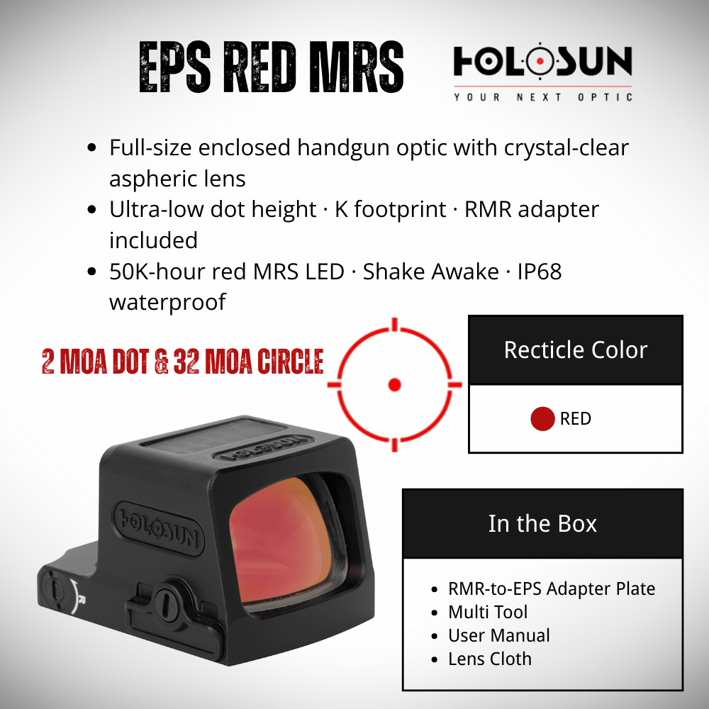Holosun EPS Red MRS – Multi-Reticle Red Dot Sight for Handguns