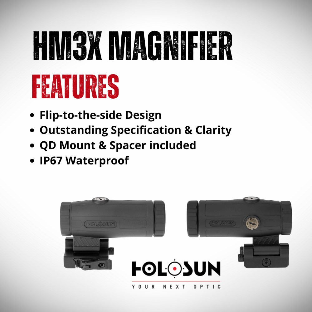 Holosun HM3X Magnifier – 3x Magnification for Holosun Red Dot Sights