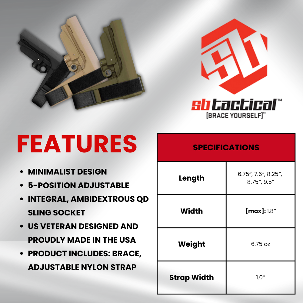 SB SBA3 Tactical Pistol Stabilizing Brace – Black | ShootersGate