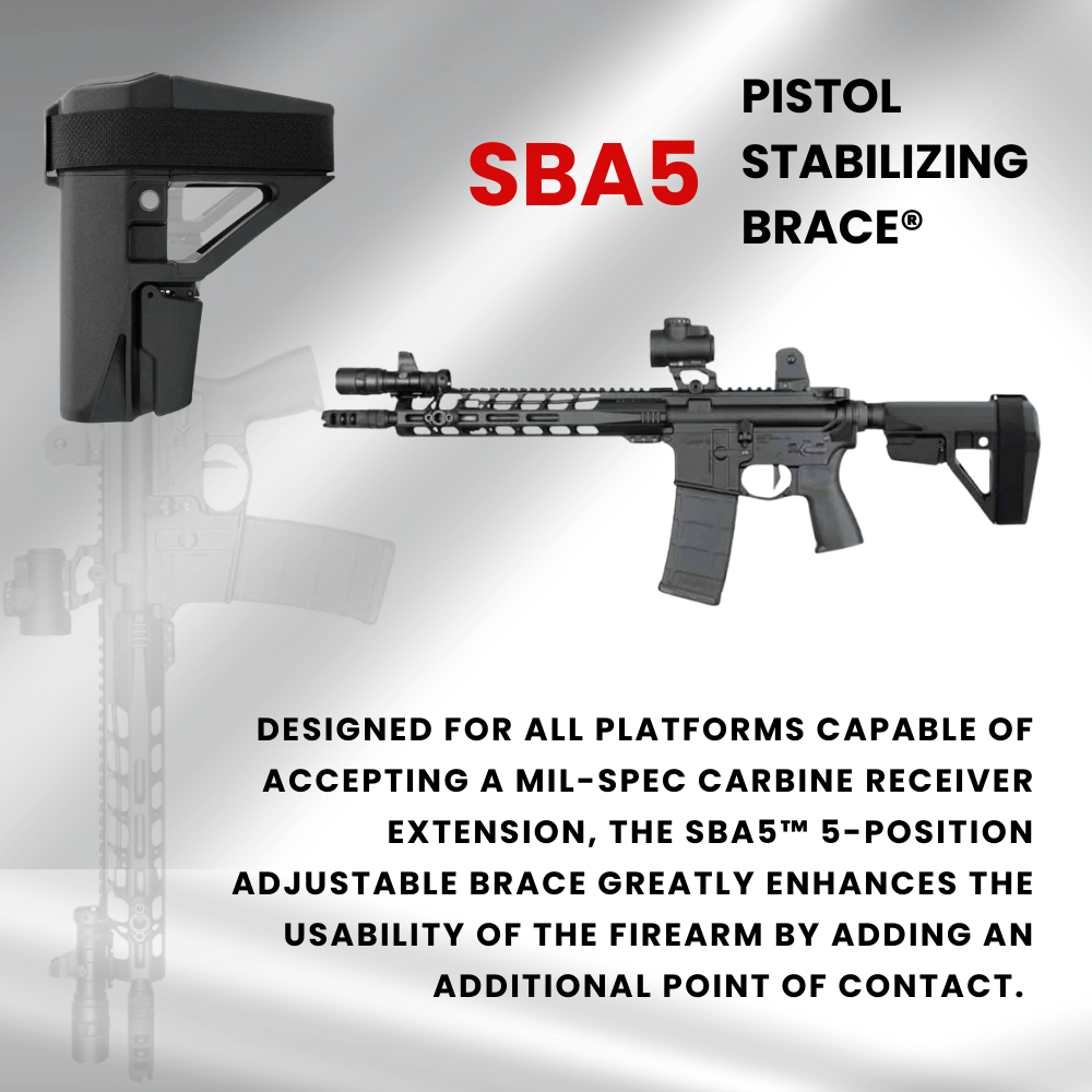 SB SBA5 Tactical Pistol Stabilizing Brace – Black | ShootersGate