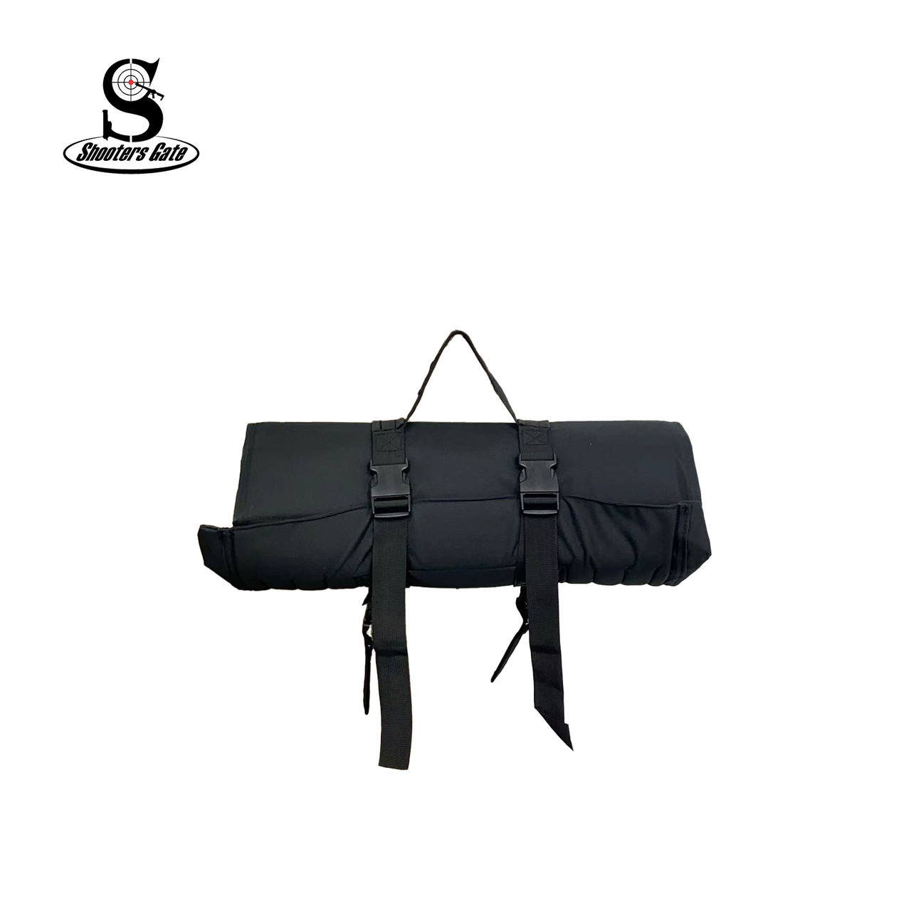 Shooters Gate Deluxe Padded Sniper Mat – Roll-Up Shooting Mat in Black