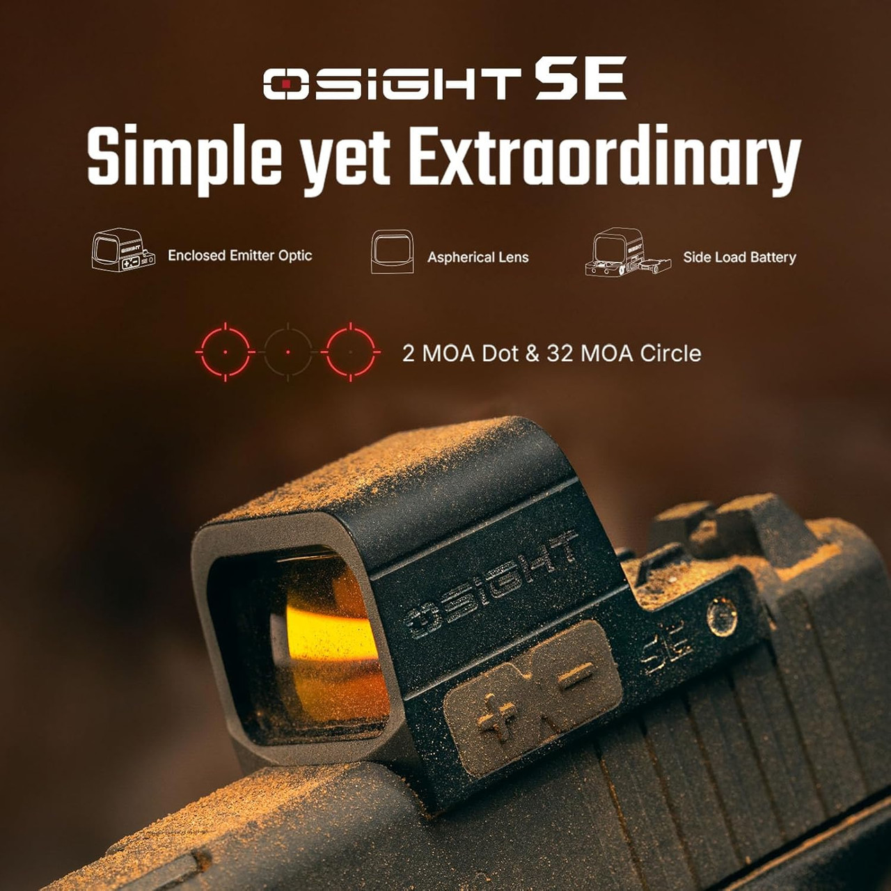 Osight SE Enclosed Optic with RMSc Footprint and Replaceable Battery ...