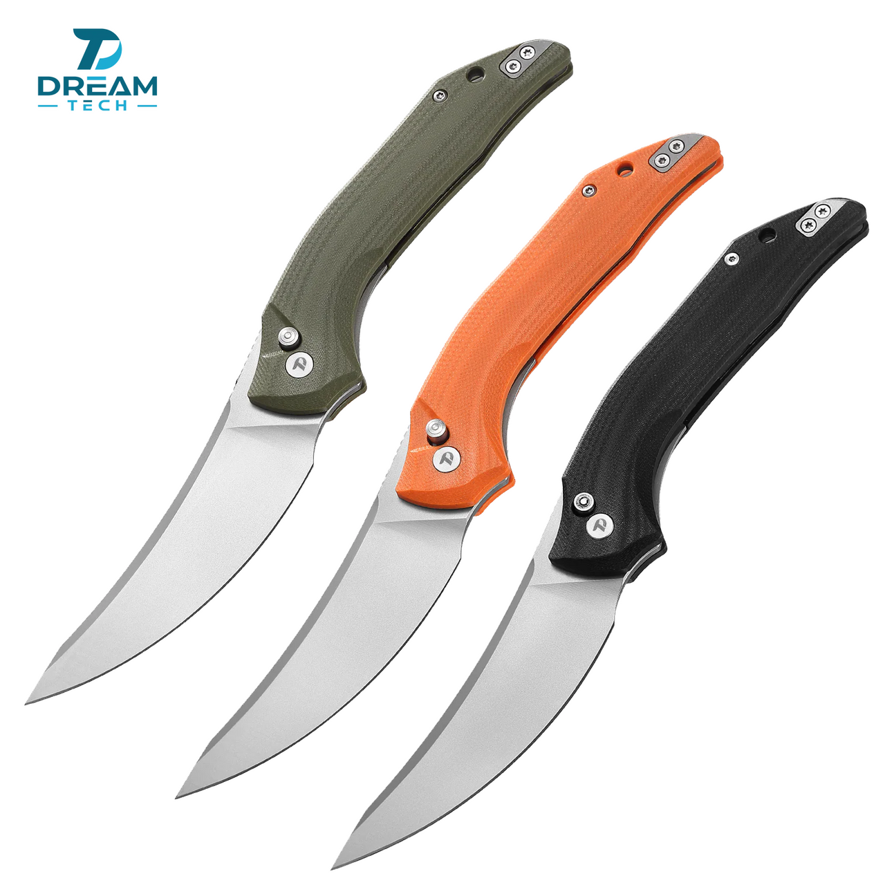 DREAMTECH Button Lock Folding Knife G10 Handle D2 Knife D3052 ...