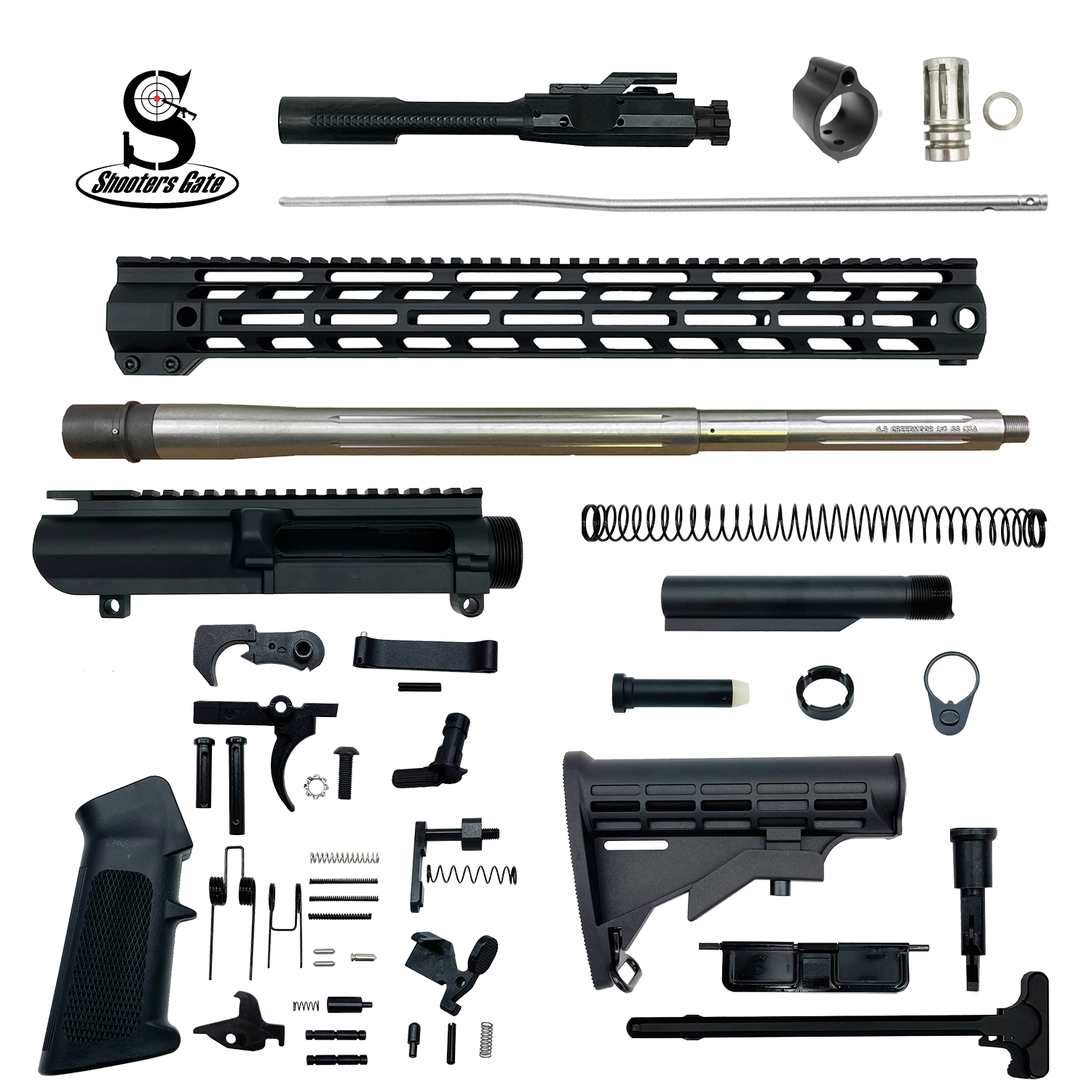 AR-10 .308 20″ Rifle Upper 17″ Rail Complete Build Kits (Unassembled S ...
