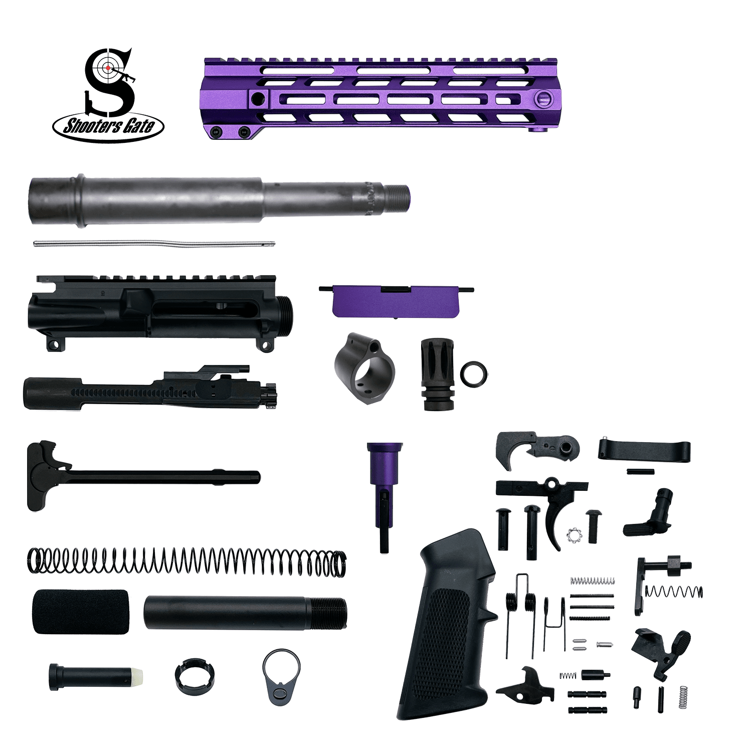 AR-15 300 Blackout 10.5″ Pistol Upper Complete Build Kits (Unassembled ...