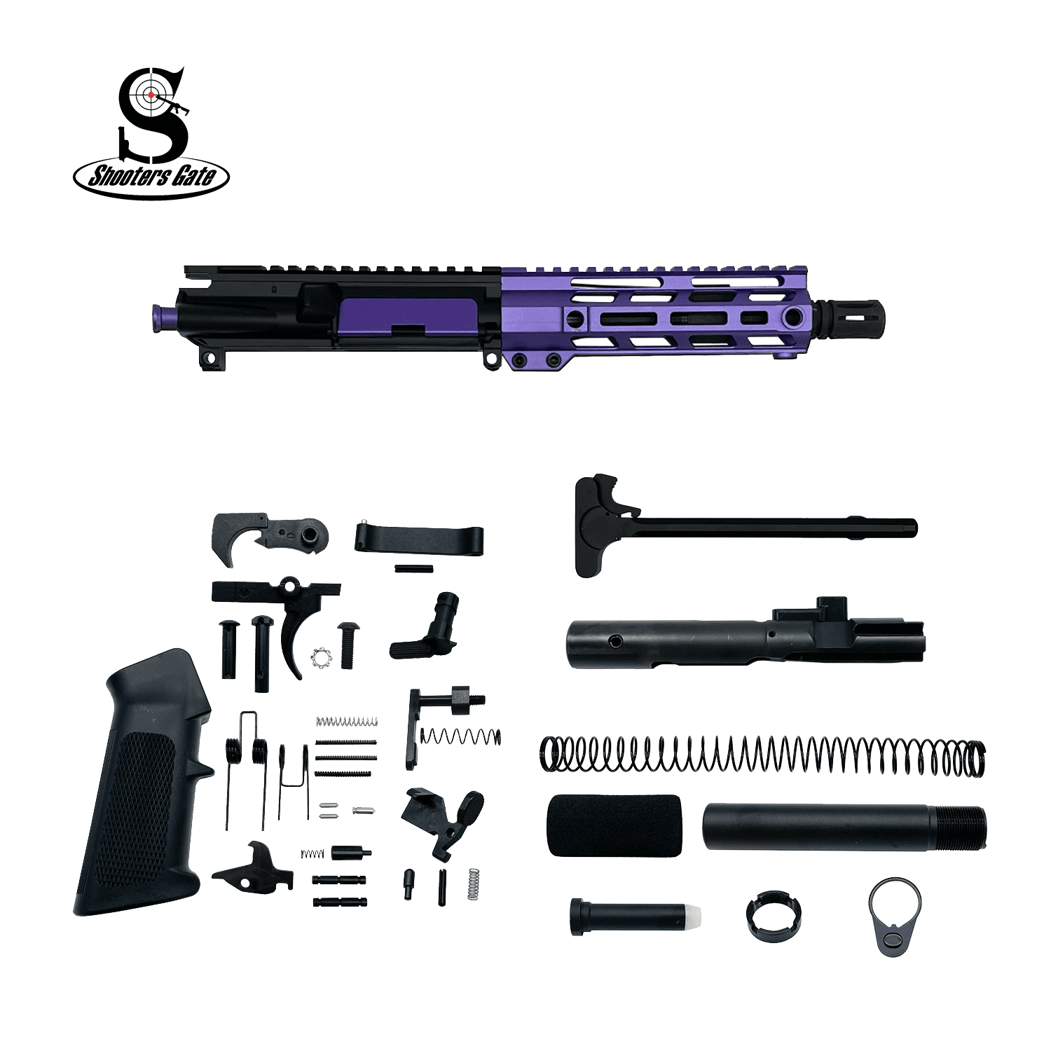 AR-15 9 mm 7.5″ Pistol Upper Complete Build Kits (Assembled Black ...