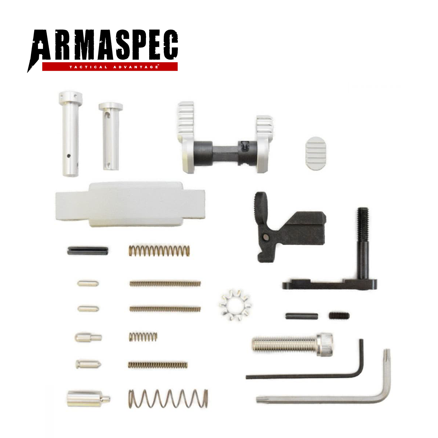 AR-15 Armaspec Lower Parts Kit - Silver | Shooters Gate
