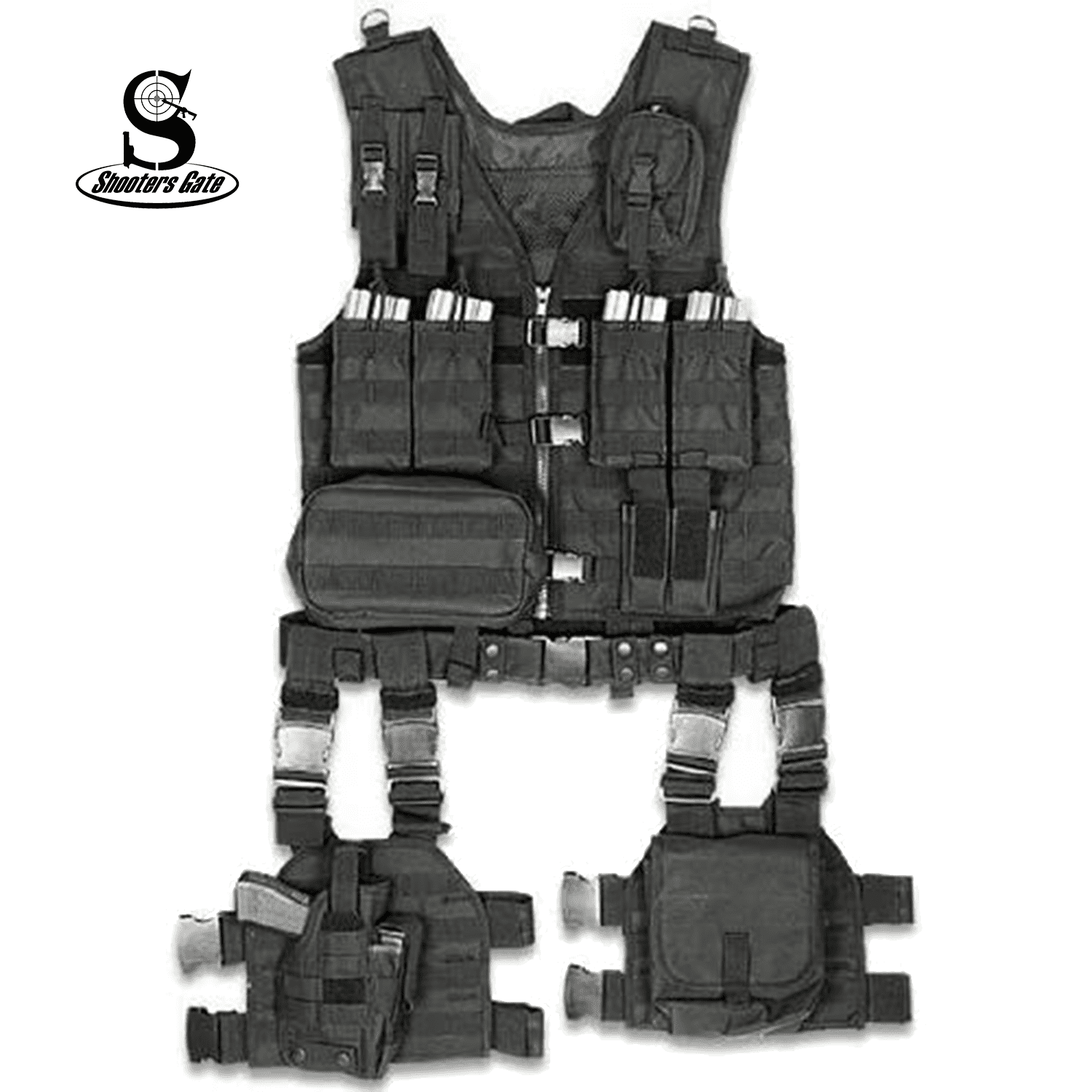 Shooters Gate Tactical MOLLE System 10 Piece Ambidextrous Deluxe ...