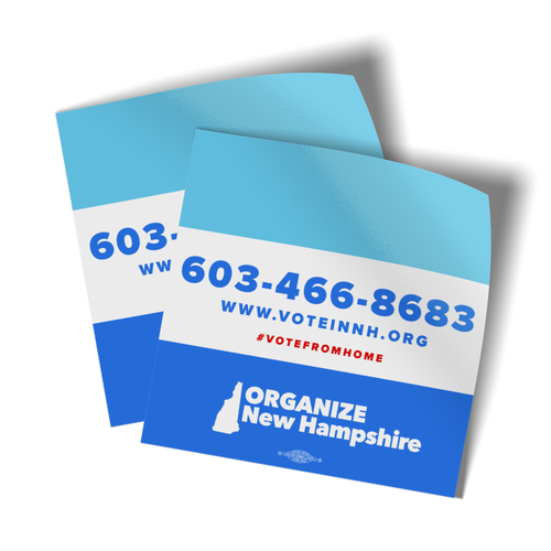 Organize New Hampshire (3.6" x 3.6" Vinyl Sticker -- Pack of Two ...