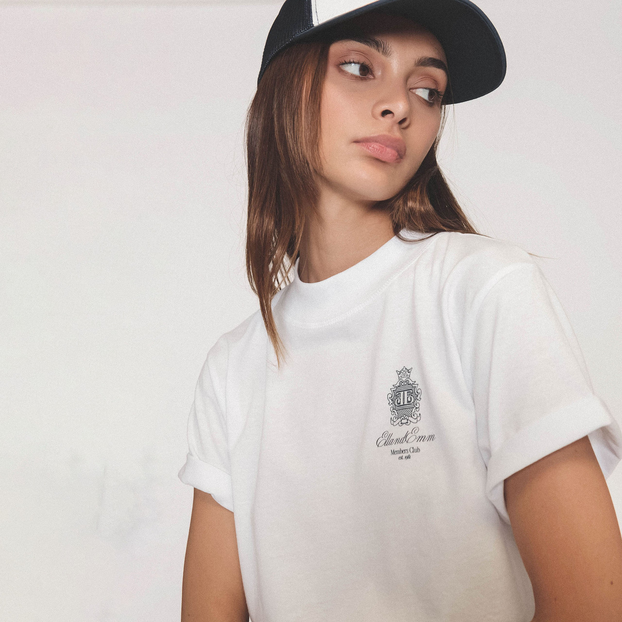 Members Crest Tee - White - EllandEmm