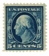 378 - 1911 5c Washington, blue, single line watermark, perf 12 - Mystic ...
