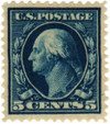 378 - 1911 5c Washington, blue, single line watermark, perf 12 - Mystic ...