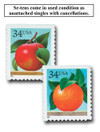 3491-92 - 2001 34c Apple and Orange, booklet stamps - Mystic Stamp Company