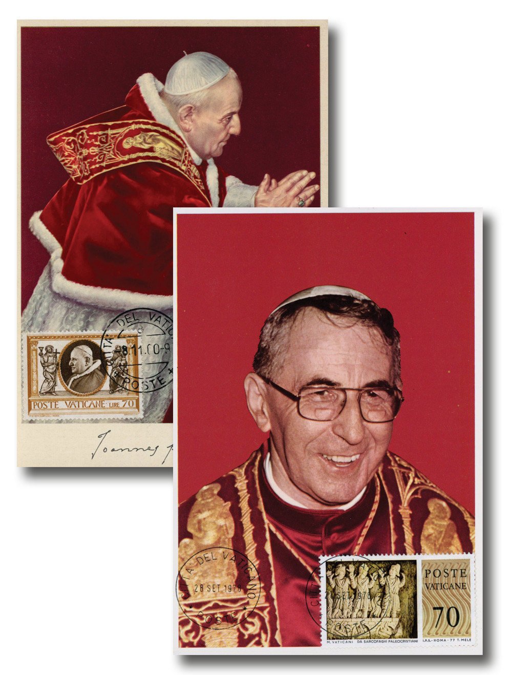 MCV519 - 1970s-80s, 2 Vatican Postcards - Mystic Stamp Company