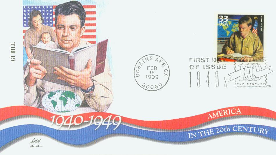 3186i - 1999 33c Celebrate the Century - 1940s: GI Bill 1944 - Mystic ...