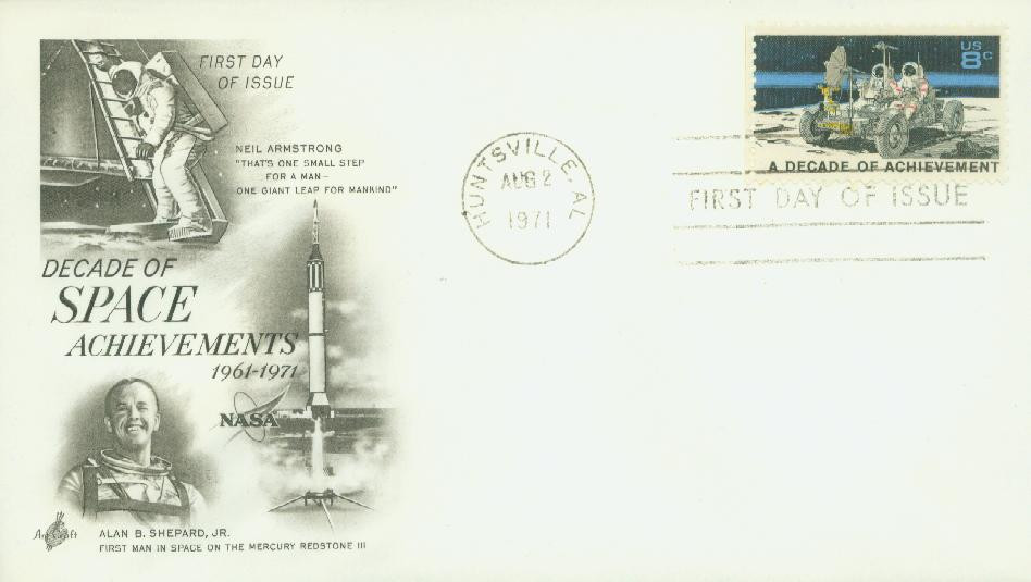 AC338 - 07/26/1971 USA, Decade of Space Achievements - Mystic Stamp Company