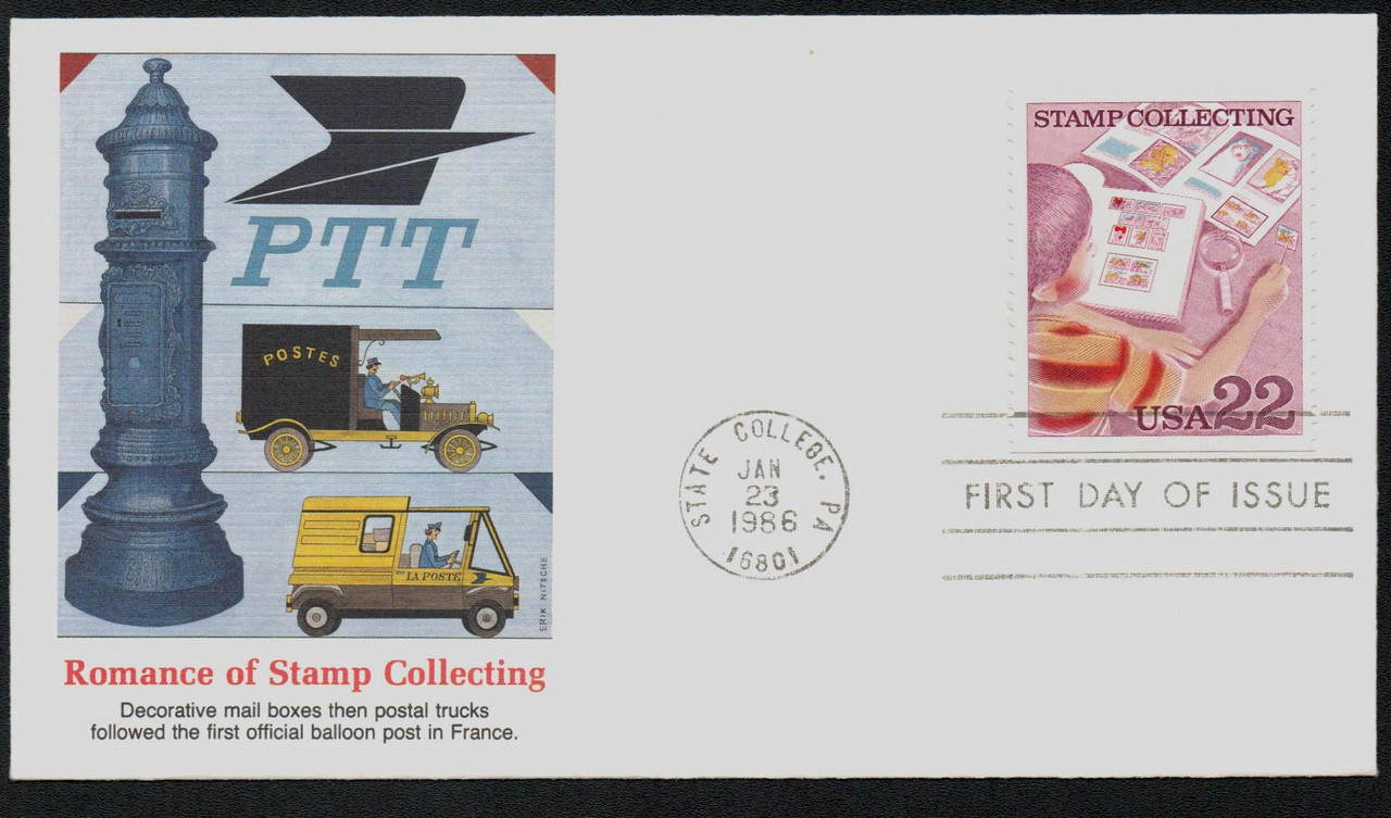 2200 - 1986 22c Stamp Collecting: Under Magnifying Glass - Mystic Stamp ...