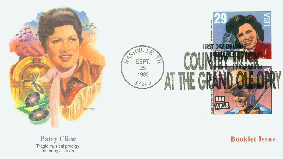 2776 - 1993 29c Country Music Legends: Patsy Cline, booklet single ...