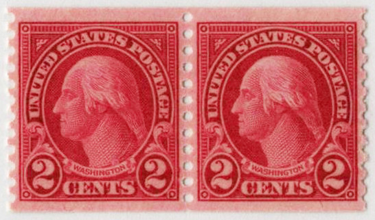595 - 1923 2c Washington, carmine, perf 11 - Mystic Stamp Company